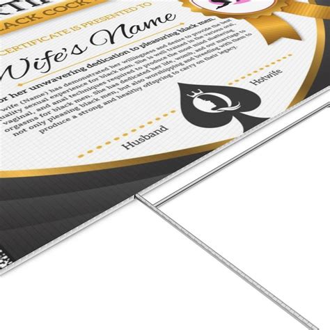 QOS BBC Slut Certificate Yard Sign With QR Contact Card Etsy