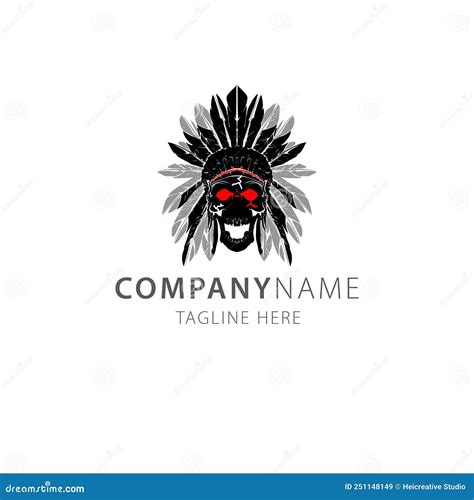 Skull Apache Indian Warrior Logo Vector Stock Vector Illustration Of