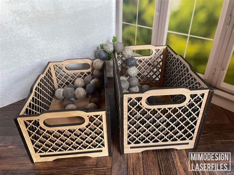 Stacking Arabesque Pattern Boxes Crates Baskets For Etsy