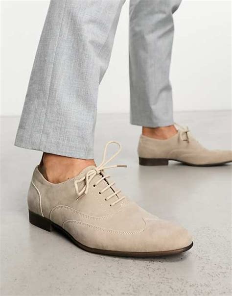 Truffle Collection Oxford Lace Up Shoes In Sand Faux Suede Asos