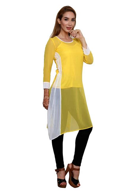 Buy Design Sutra Yellow Georgettetunic Indo Westren Dress Online ₹649