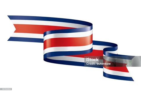 코스타리카 국기 흰색 바탕에 벡터 일러스트 레이 션 국기에 대한 스톡 벡터 아트 및 기타 이미지 국기 기 리본 Istock