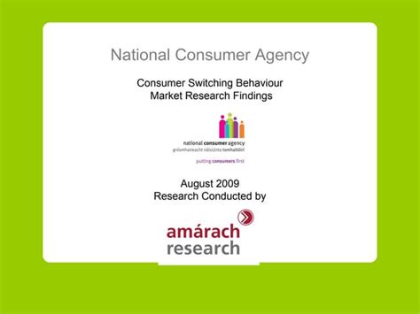 Nca Survey Of Consumer Switching Behaviour Ppt