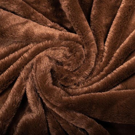 Rabbit Faux Fur Fabric Soft Brown Polyester 60 Wide Bty