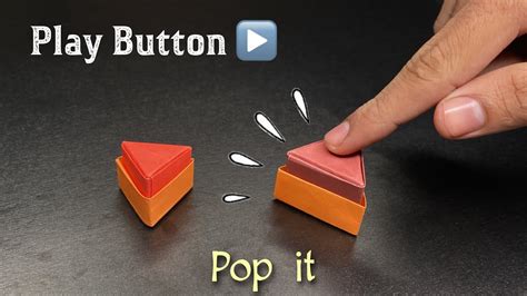 How To Make Mini Origami Play Button Toy No Glue Origami Pop It