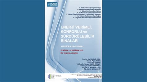 Konforlu Enerji Verimli ve Sürdürülebilir Binalar Yapı