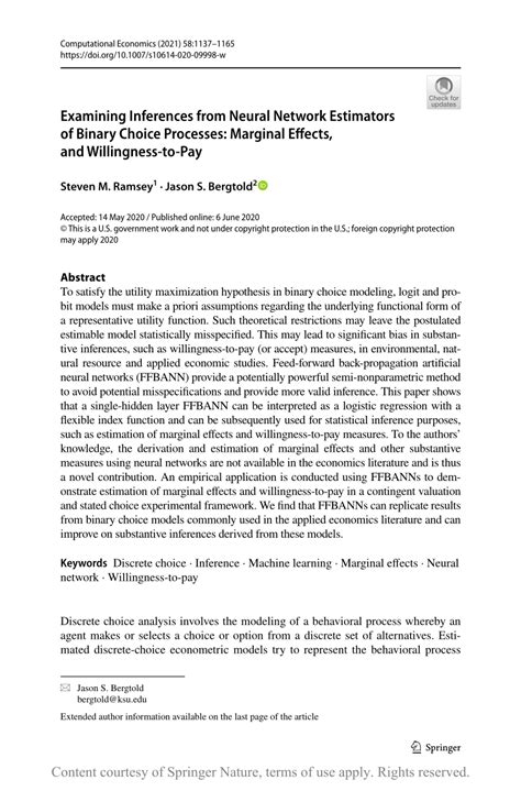 Examining Inferences From Neural Network Estimators Of Binary Choice