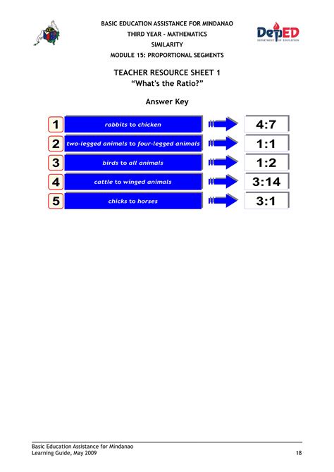 Mathematics 9 Proportional Segments Pdf