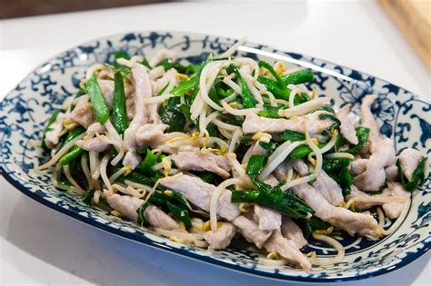Chinese Chive Pork And Bean Sprout Stirfry Filling For Spring
