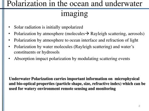 PPT Polarimetric Imaging Of Underwater Targets PowerPoint Presentation ID