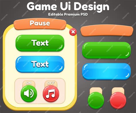 Premium Psd Premium Psd Modern Casual Game Ui Kit Design Game Ui Kit Psd Popup Game Ui Button
