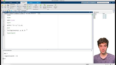 Symbolic Integration And Differentiation In Matlab Youtube