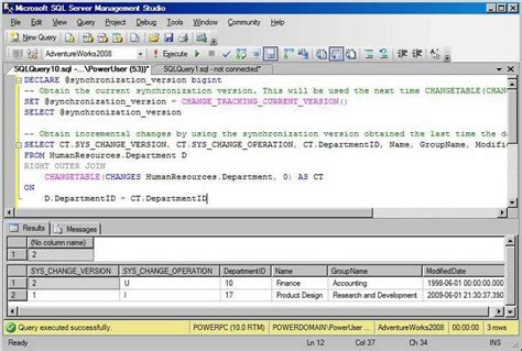 Obtaining Data Changes With Change Tracking In Sql Server