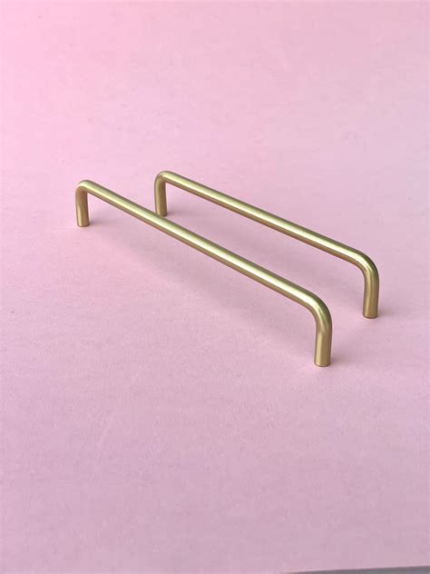 Premium Solid Brass Kitchen Handles Satin Gold Kitchen Etsy