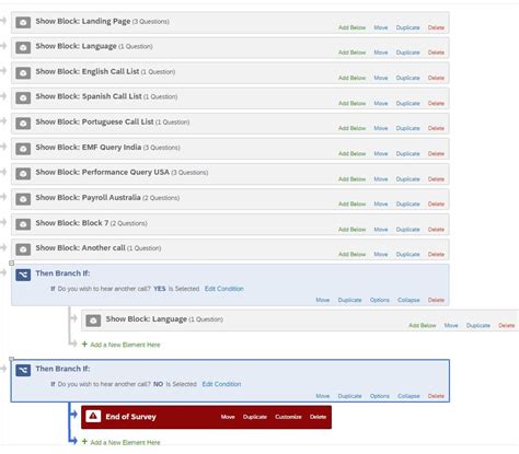 After Selecting A Block In Branching Option Survey Is Getting