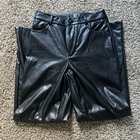 Black Leather Pants These Pants Are A Size Petite Depop