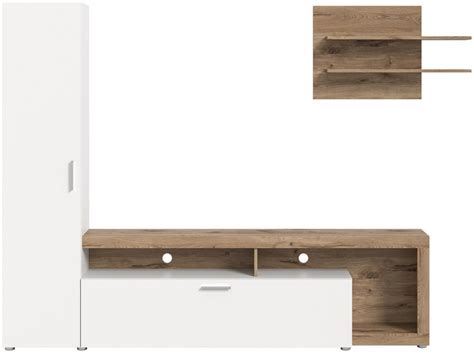 Furnling Wohnwand Cris Wohnkombination Komplett Set 3 Teilig Aus