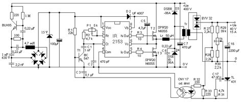 Ir2153 Atx Transformer With Symmetrical Output Smps Circuit