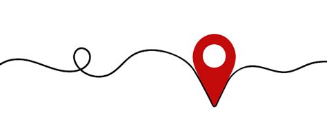Continuous One Line Drawing Of Path And Red Location Pointers Map Pin
