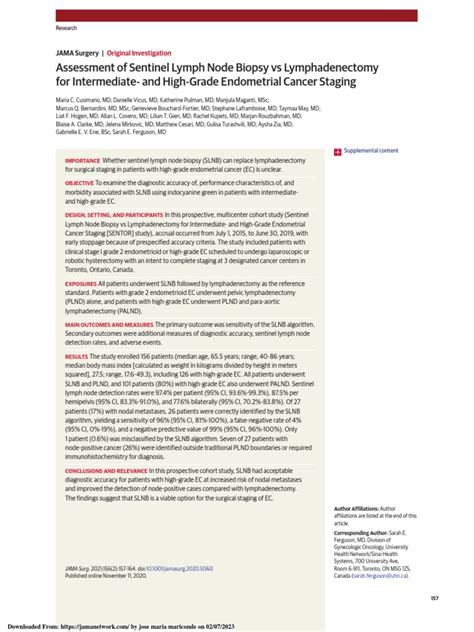 assessment of sentinel lymph node biopsy vs lymphadenectomy for