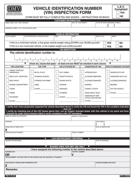 Vin Verification Form Fill Out And Sign Printable Pdf Template