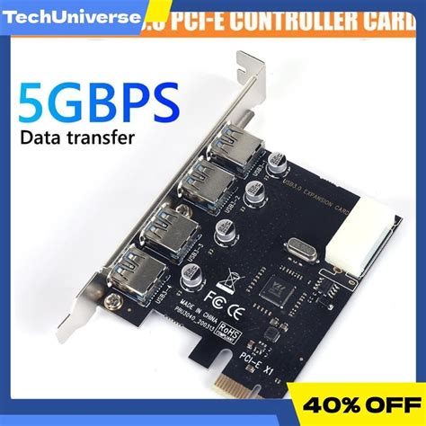 การ ์ ดอะแดปเตอร ์ Usb3 0 การ ์ ดต ่ อ Pcie 4 พอร ์ ต Pci Express อะแดป