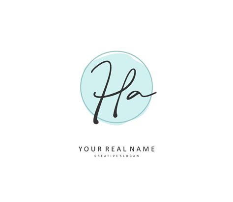 H A Ha Initial Letter Handwriting And Signature Logo A Concept Handwriting Initial Logo With