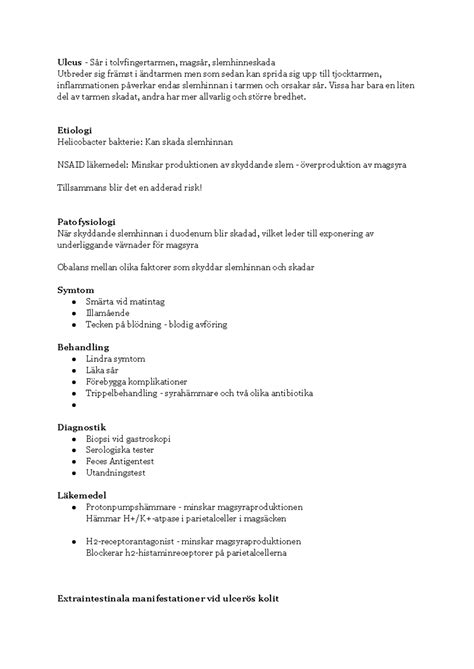 Ulcus Sår Och Inflammatoriska Tarmsjukdomar Ulcerös Kolit And Crohns