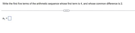 Solved Write The First Five Terms Of The Arithmetic Sequence