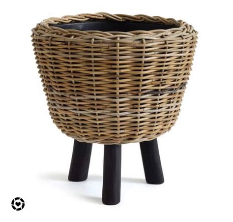 Wooden Rattan Planter