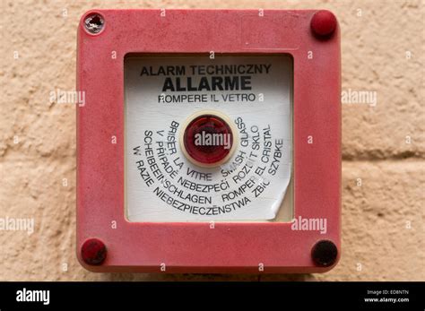 Alarm Button To Operate In Case Of Fire Stock Photo Alamy