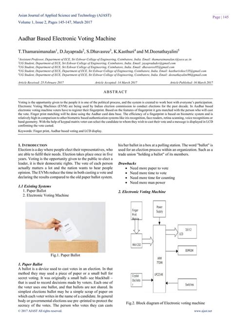 Aadhar Based Electronic Voting Machine PDF