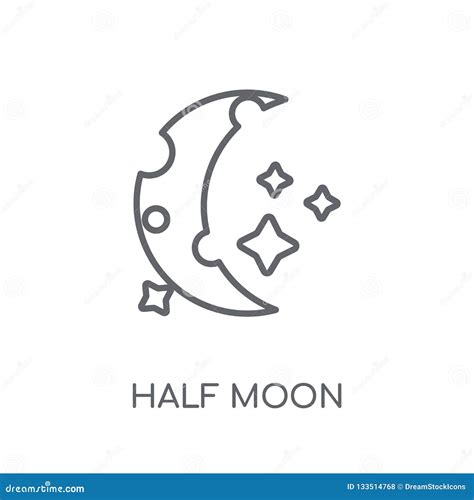Half Maan Lineair Pictogram Modern Het Embleemconcept Van De Overzichts