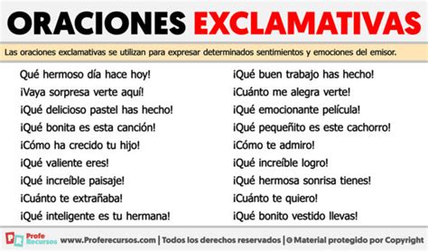 Ejemplos De Oraciones Exclamativas