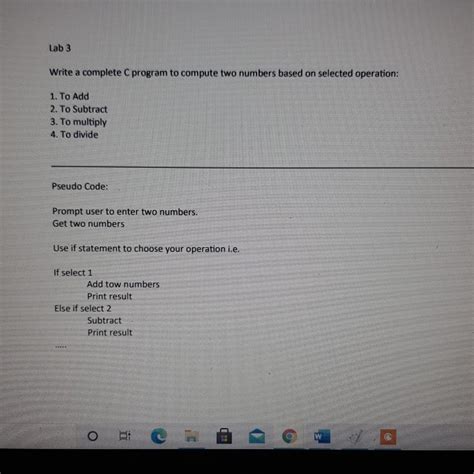 Solved Lab 3 Write A Complete Program To Compute Two Numbers