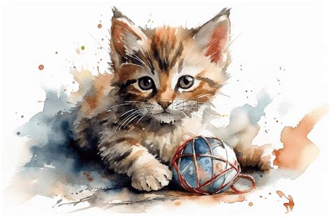 可爱的小猫玩线球插画图片下载 正版图片600259783 摄图网