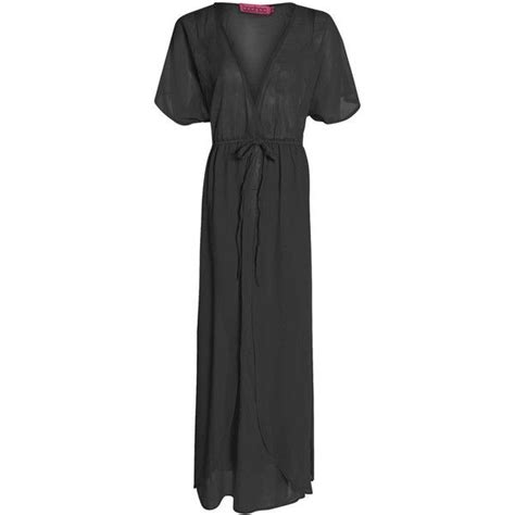 Boohoo Steph Wrap Front Chiffon Beach Maxi Dress