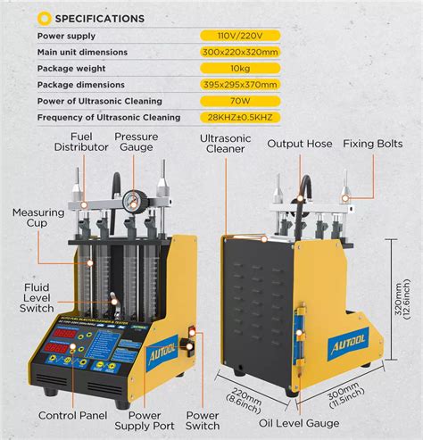 AUTOOL CT150 Fuel Injector Tester & Cleaner Machine - AUTOOL