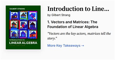 Introduction To Linear Algebra Summary Quotes Audio