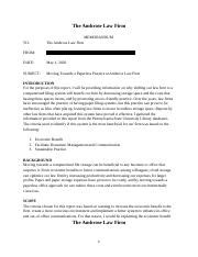 Engl D Feasibility Report The Ambrose Law Firm To Memorandum The