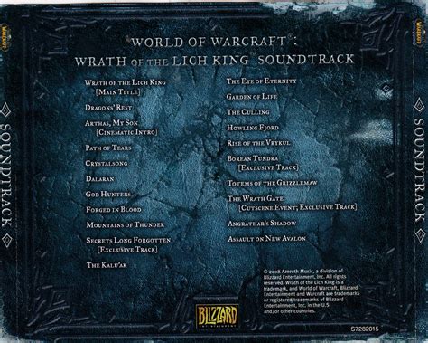 Blizzard World Of Warcraft Wrath Of The Lich King Audio Cd Soundtrack