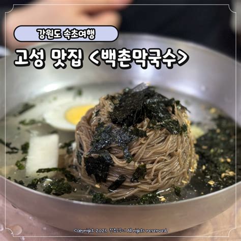 속초여행 갈만한곳 강원도 고성 백촌막국수 테이블링 예약 웨이팅 주차장 꿀팁 네이버 블로그