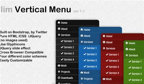 Html Vertical Menu Bar Template Slim Vertical Menu By Neos Codecanyon