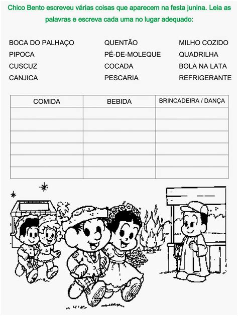 Atividade De Avaliacao O Tema Festa Junina E Personagens Da Da Images