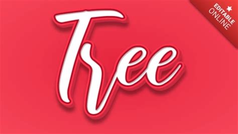 Tree Red Love 3d Text Effect Generator