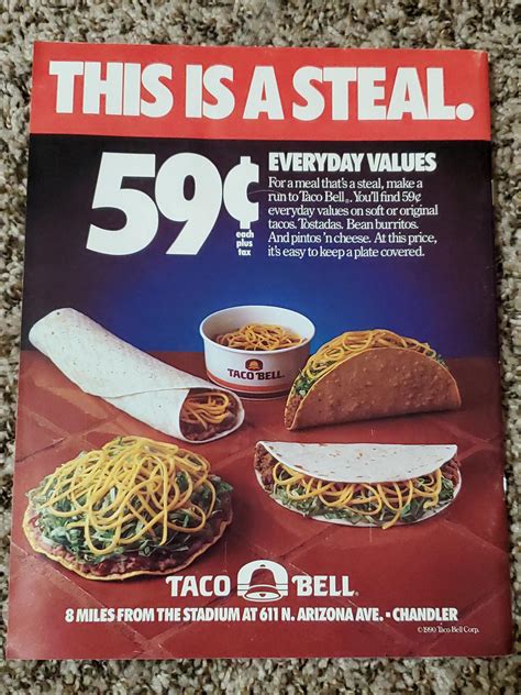 Taco Bell Ad From 1992 Spring Training Program Rmildlyinteresting