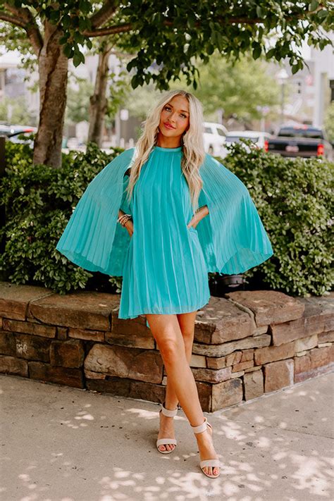 Runway Revelry Shift Dress In Turquoise • Impressions Online Boutique