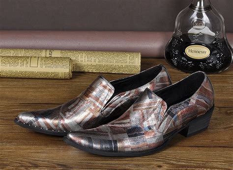 Mens Shoes High Heels Slip On Breathable Velvet Loafers Mens Pointed