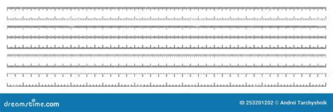 Various Measurement Scales With Divisions Realistic Long Scale For