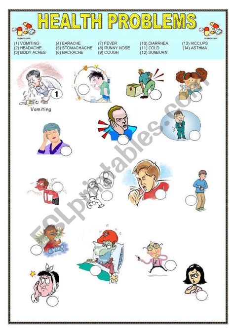 HEALTH PROBLEMS VOCABULARY ESL Worksheet By Aphrodite11br Vocabulary